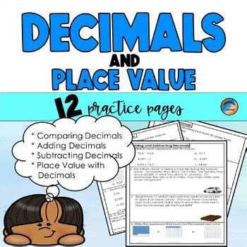 Decimals And Place Value Worksheets Adding And Subtracting Comparing Decimals