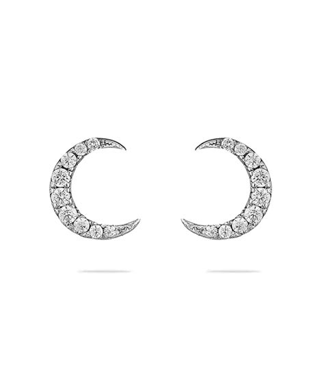 Сребърни обици луна Бижута