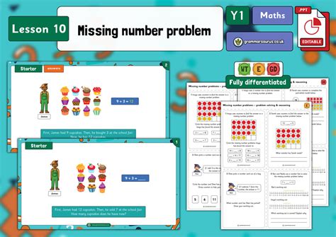 year 1 addition and subtraction within 20 missing number problem lesson 10 grammarsaurus