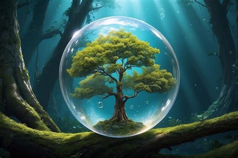 Premium Photo Tree Over A Bubble