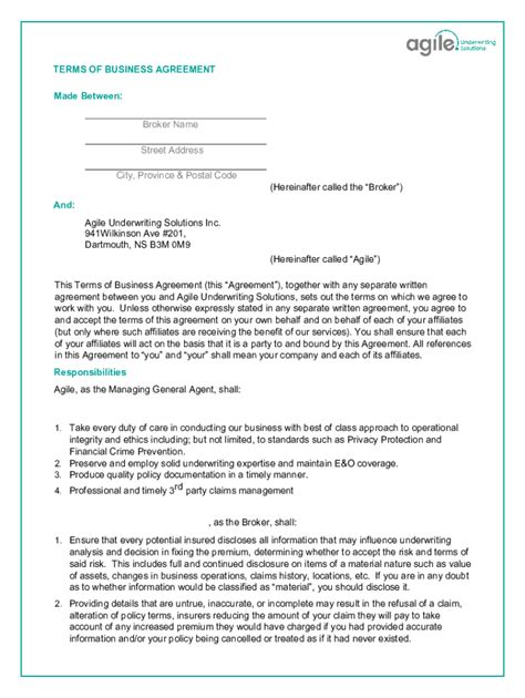 Fillable Online Agile Underwriting Solutions Post Fax Email Print