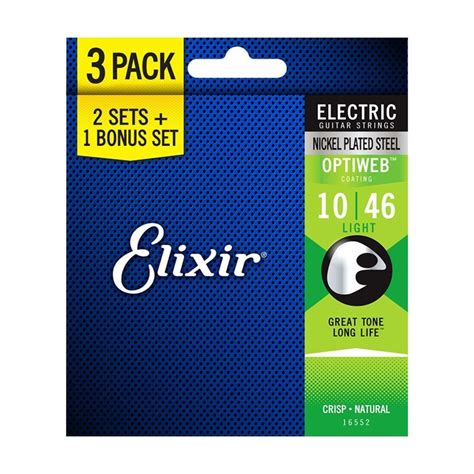 Elixir Electric Optiweb Guitar Strings 3 Pack 10 46 At Gear4music