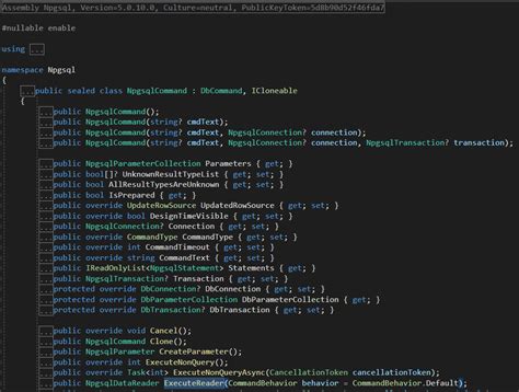 Some Overload Methods Are Changed In Npgsql It Could Lead MissingMethodException Issue