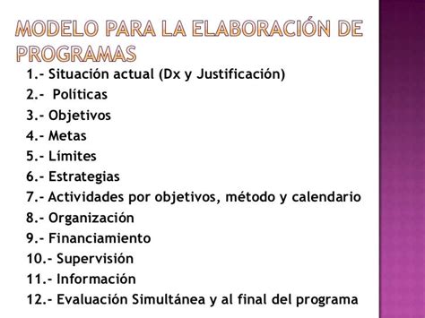 Modelo Para La Elaboración De Programas