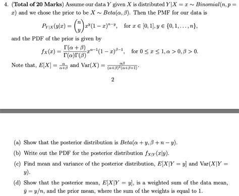Solved Total Of Marks Assume Our Data Y Given X Is Chegg Com