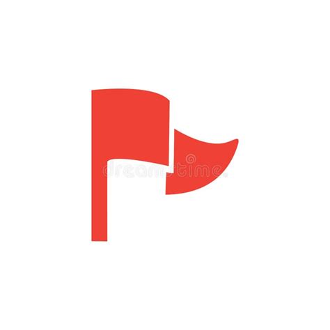 Flag Red Icon On White Background Red Flat Style Vector Illustration