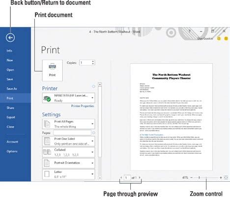 How To Preview A Document Before Printing In Word Dummies