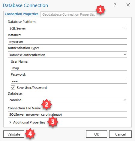 Database Connection Dialog Updates For ArcGIS Pro