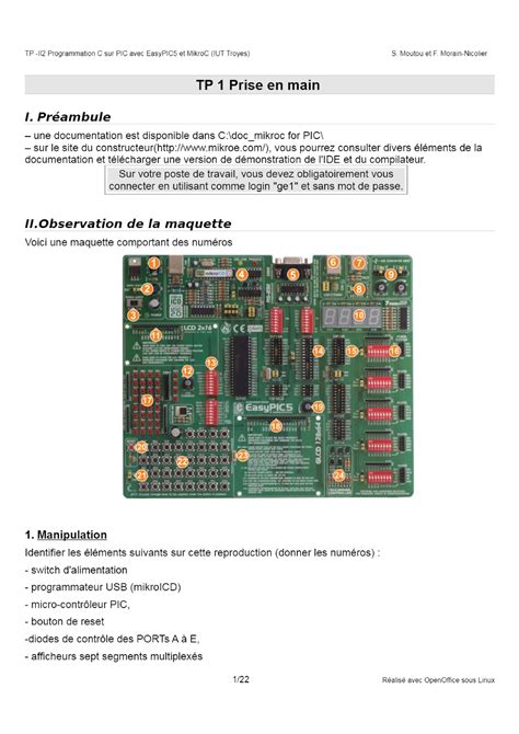 u tp ii2 programmation c sur pic avec easy pic 5 et mikro c iut