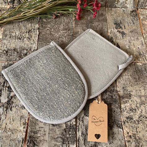 Bath Mitt Bamboo And Linen • The Hessian Shack