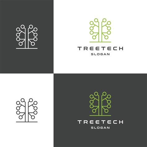 Tree Tech Logo Icon Design Template Vector Illustration Vector Art At Vecteezy