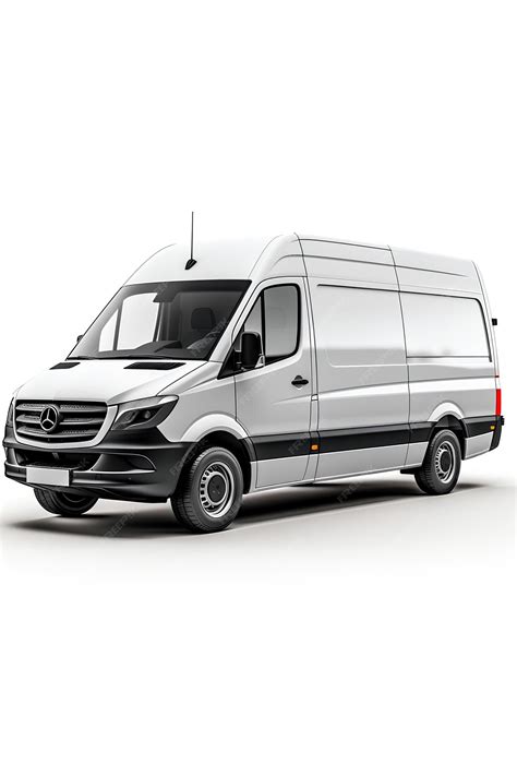 Premium Photo A White Mercedes Sprinter Van In Front Of A White Background