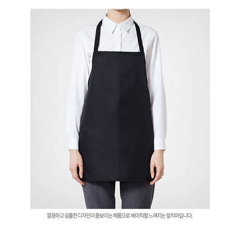 At901 목걸이형 손님용 폴리 앞치마 블랙 검정 에이프런 유니폼 1675756334 티마스터