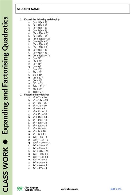 Expanding And Factorising Quadratics Algebra Ks3 Gcse Teaching Resources