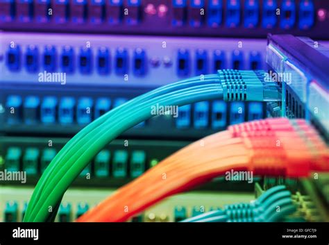 Network Panel Switch And Cable In Data Center Stock Photo Alamy