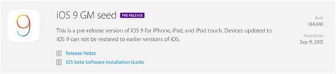 Apple Releases IOS 9 GM Seed First IOS 9 1 Developer Beta ILounge