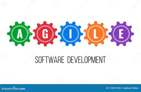 AGILE Software Development Gears Concept Stock Vector Illustration Of Cogs Development