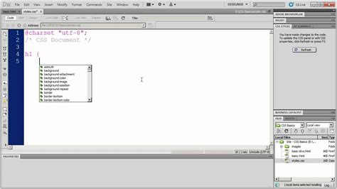 Css Fundamentals With Dreamweaver Cs5 Part 2 Youtube
