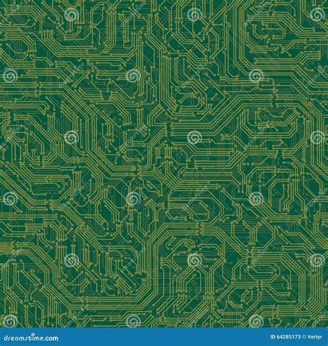 Seamless Background Of Electrical Circuit Board Cartoon Vector 64285173