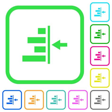 Decrease Right Indentation Content Vivid Colored Flat Icons Curved Borders — Stock Vector