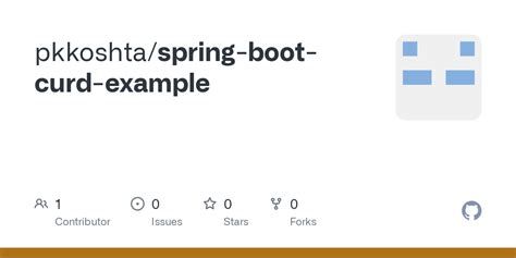 Github Pkkoshtaspring Boot Curd Example