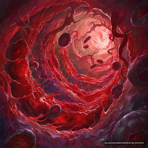 Ai创作图整形细胞素材 细胞繁殖素材 造血干细胞 血红血液流淌 幼稚巨核细胞微生物 血液重新分布 血液血管 全系细胞 细胞流体画 血管生成 血肉联系 宿主细胞 红血球 血栓形成 细胞解剖图