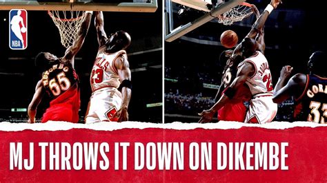 Michael Jordan Dunks On Dikembe Mutombo In The 1997 Nba