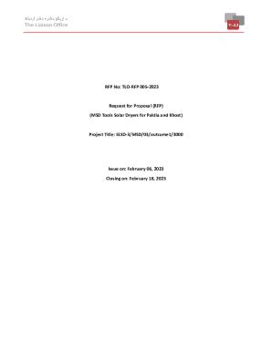 Fillable Online TLO RFP Request For Proposal RFP MSD Fax Email Print PdfFiller