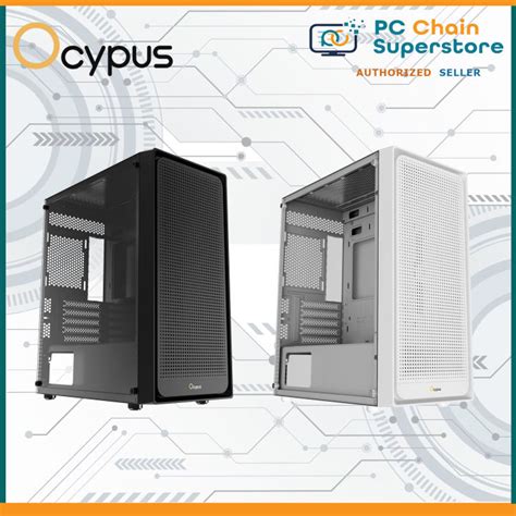Ocypus C50 Bk Wh High Airflow Matx Casing Dust Protection Dot Matrix Circular Array Design