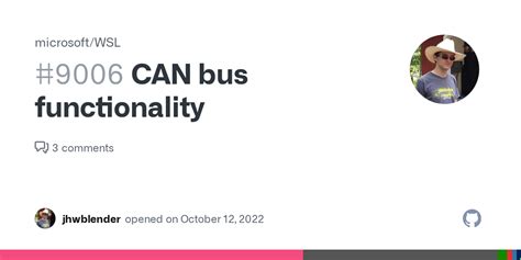 Can Bus Functionality · Issue 9006 · Microsoftwsl · Github