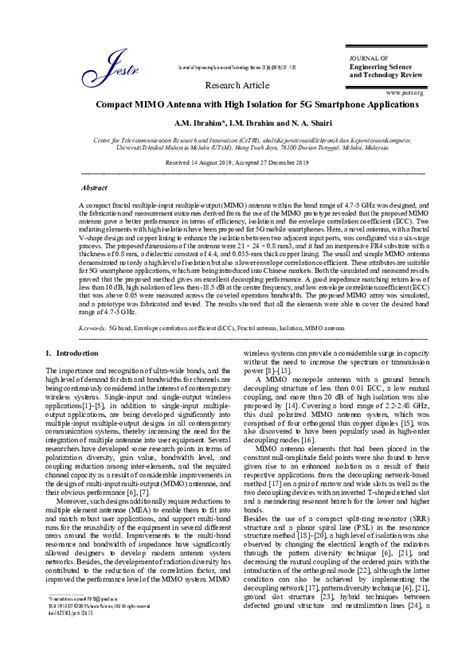 Pdf Compact Mimo Antenna With High Isolation For 5g Smartphone