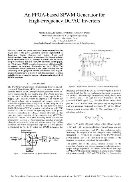 An Fpga Based Spwm Generator For High Frequency Dcac