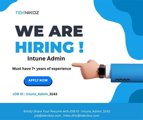 Teknikoz On Linkedin Hiringnow Intuneadmin Techjobs Jobopportunity Careergrowth Joinus…