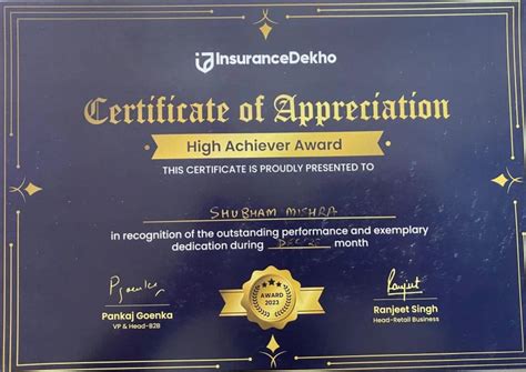 Shubham Mishra On Linkedin Update I Am Happy To Share That I Am Awarded The High Achiever Award