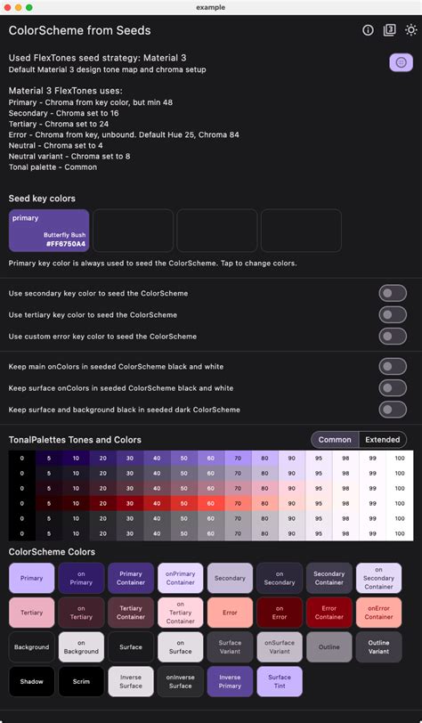 github rydmike flex seed scheme a more flexible version of flutter s colorscheme fromseed