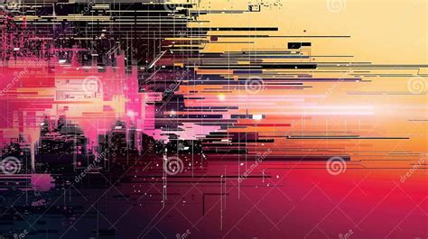 Abstract Technology Data Stream Visualization In Vivid Colors Stock