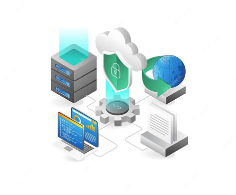 Premium Vector Cloud Computing Isometric Concept Server Network Data Center Cloud Computing