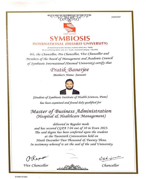 symbiosisinternationaluniversity mbagraduate healthcare… dr pratik