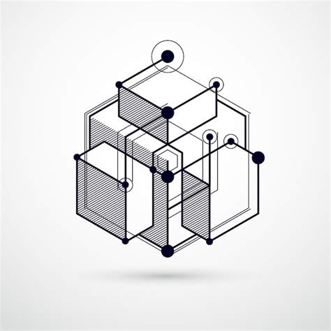 Premium Vector Vector Of Abstract Geometric 3d Cube Pattern And Black And White Background