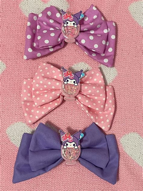 Kuromi Polka Dot Bow Kitty Cosplay Kawaii Girlcore Cutecore Scene Alt Girl Cheerleading