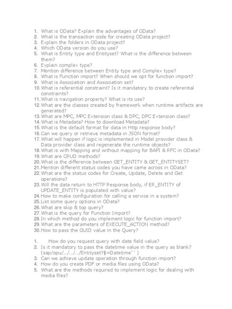 Odata Interview Questions Pdf Hypertext Transfer Protocol Digital Technology