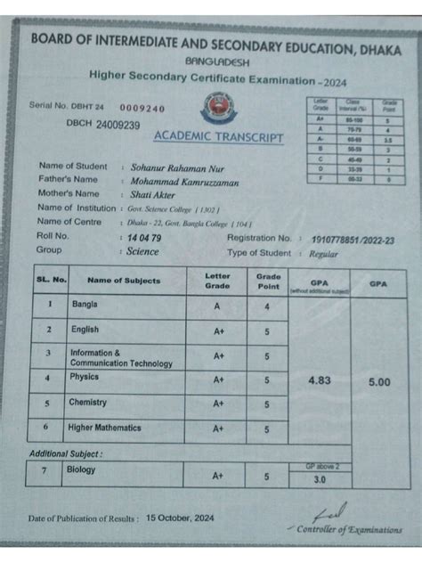 Hsc Transcript Pdf