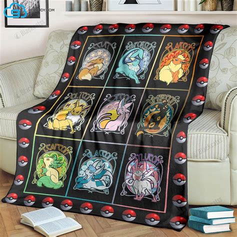 Pokemon Eevee Sun Moon Blanket Pixeltee