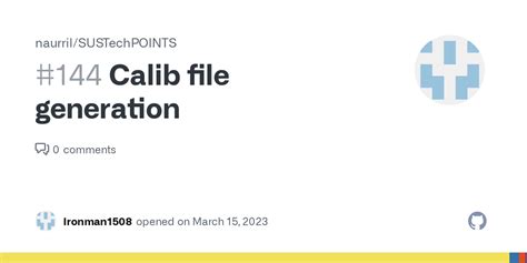 Calib File Generation · Issue 144 · Naurrilsustechpoints · Github