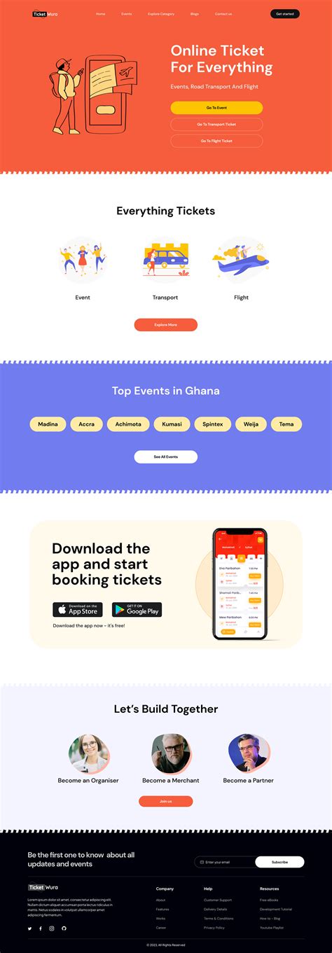 Ticket Booking Front End Html Css Website Behance