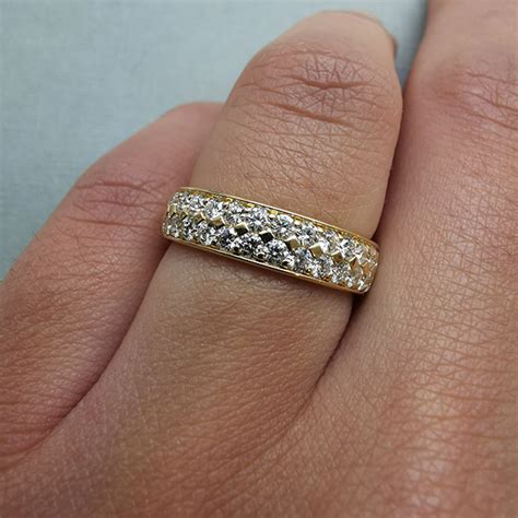 Pave Double Row Diamond Ring Kayes Jewellers Chester