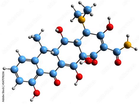 3d Image Of Doxycycline Skeletal Formula Molecular Chemical Structure Of Broad Spectrum