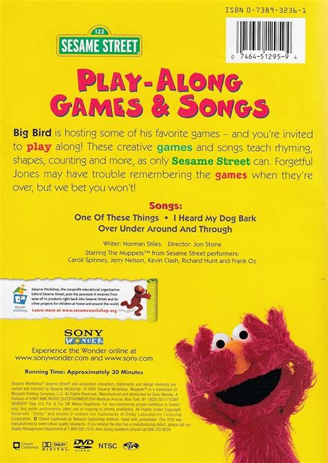 Sesame Street Play Along Games And Songs Dvd Sesame Street Dvd Box Set