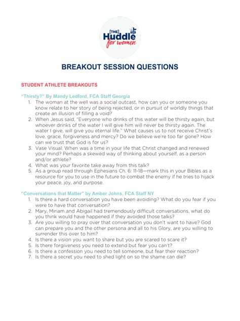 Breakout Session Questions Pdf Prayer Jesus Breakout Session Questions Pdf Prayer Jesus