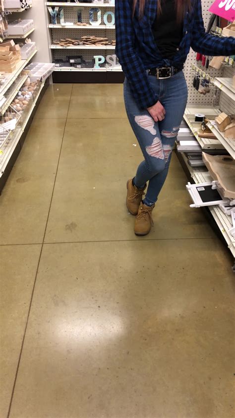 Lady Desperate To Pee In Store